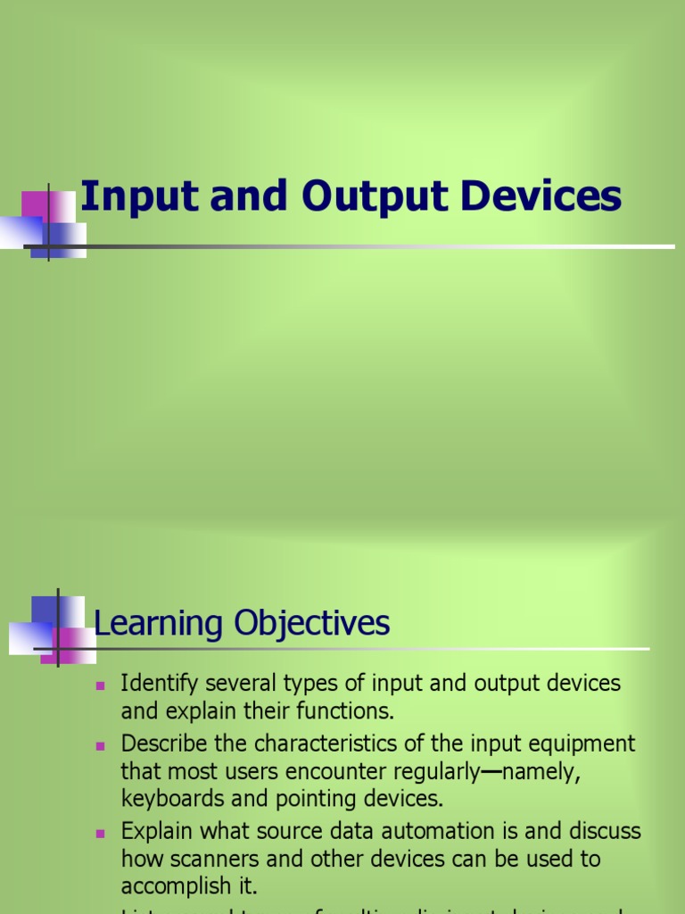 Input and Output Devices | PDF | Printer (Computing) | Computer Monitor