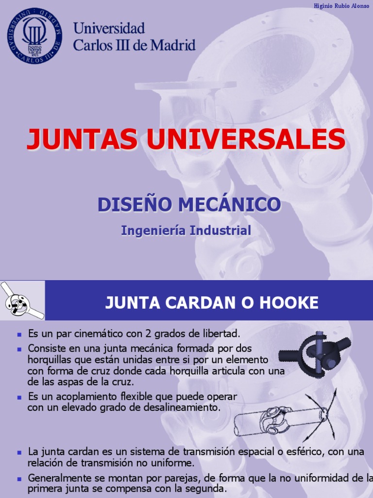 Juntas Universales | PDF | Cinemática | Mecanica clasica