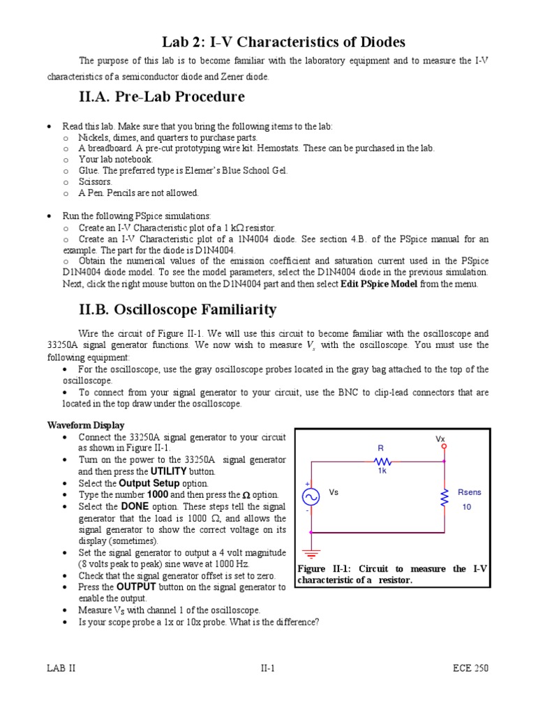 Lab 2: I-V Characteristics of Diodes: Waveform Display | Download Free ...