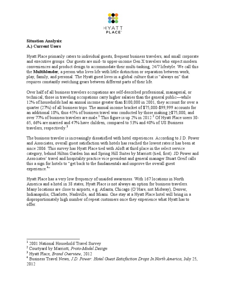 Hyatt Place Creative Brief | Hotel | Advertising