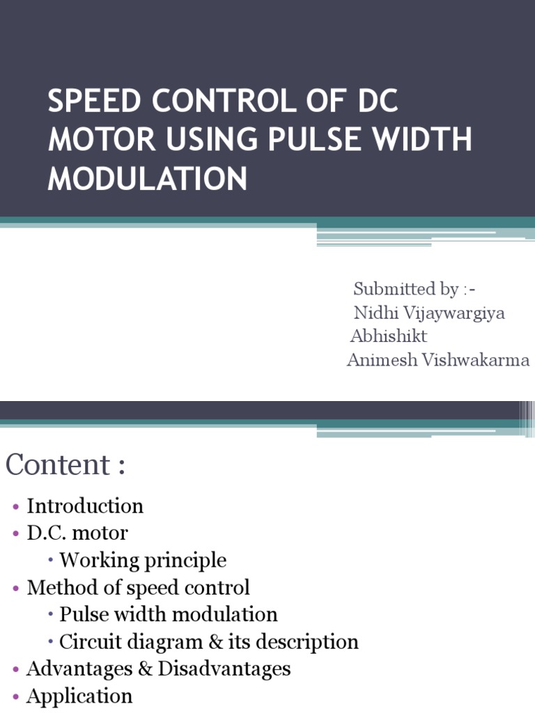 of PWM DC Motor | PDF | Electric Motor | Electronics