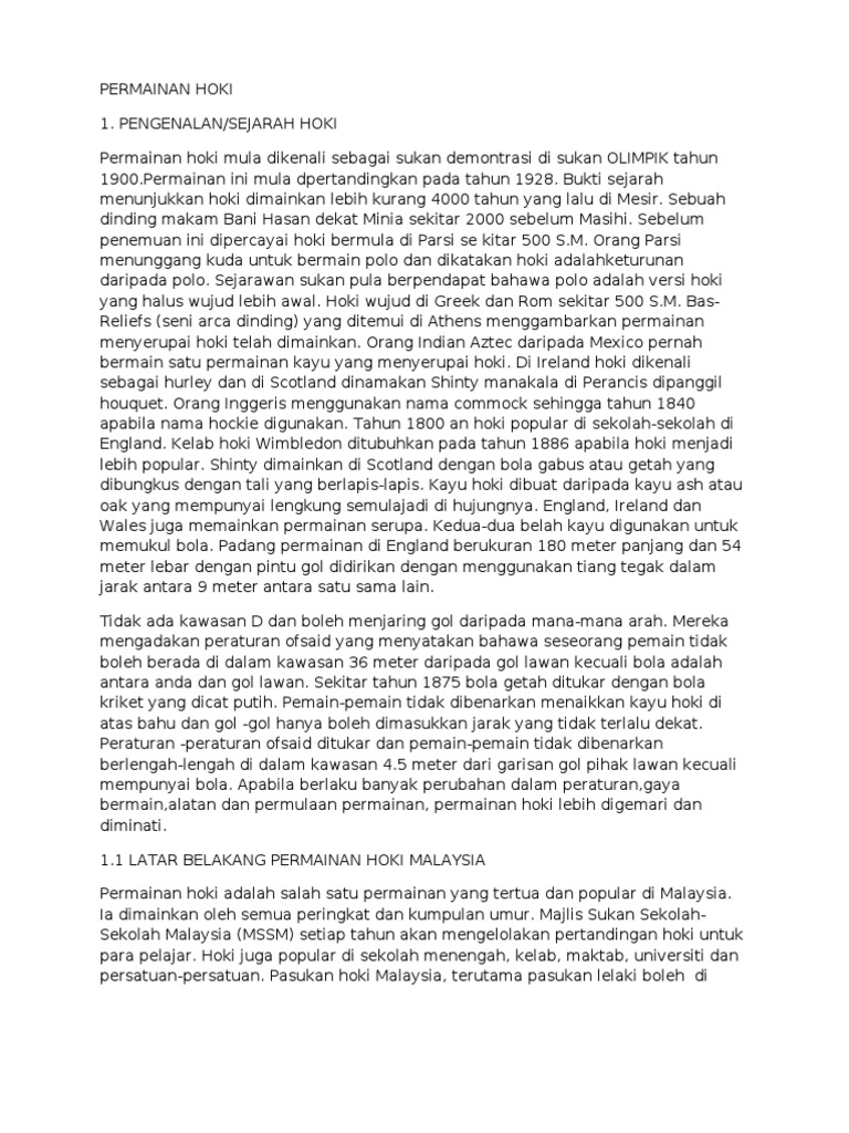 Permainan Hoki | PDF