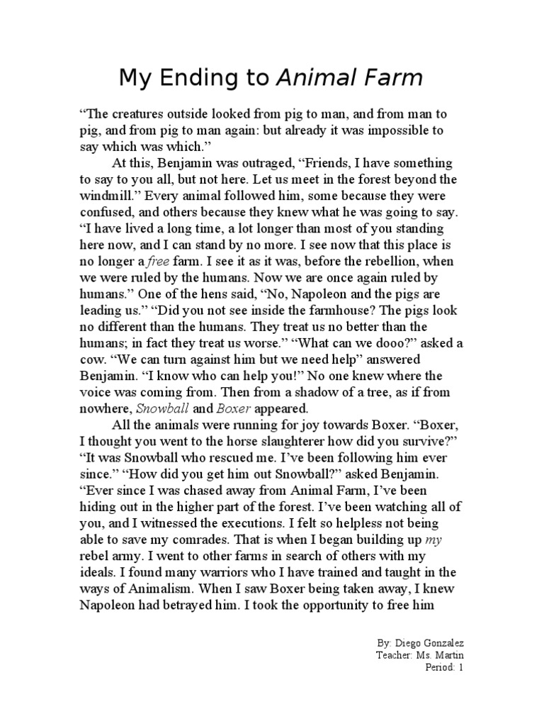 Alternate Ending to Animal Farm | PDF | Mystery, Thriller & Crime Fiction