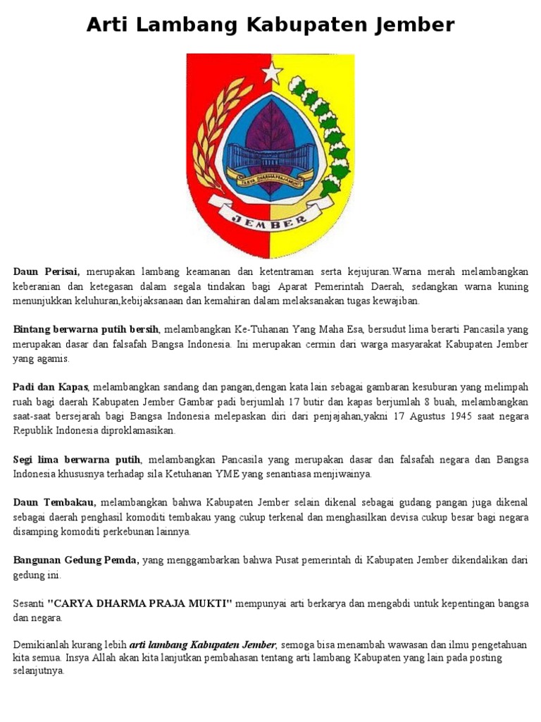 Arti Lambang Kabupaten Jember | PDF