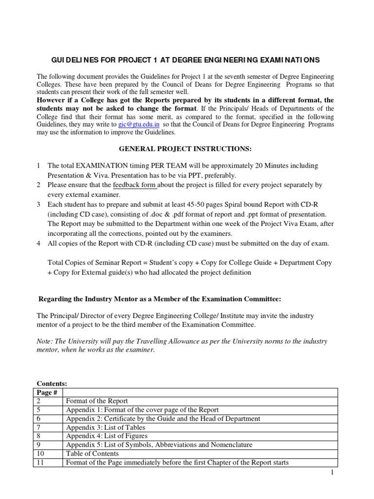 GTU Project Report Guidelines for Students | PDF | Computers
