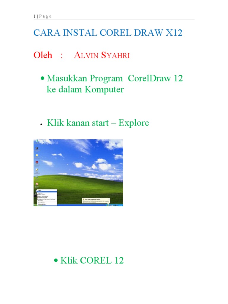 Install Guide for Corel Draw 12 | PDF