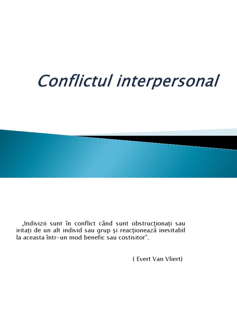 Conflictul Interpersonal | PDF