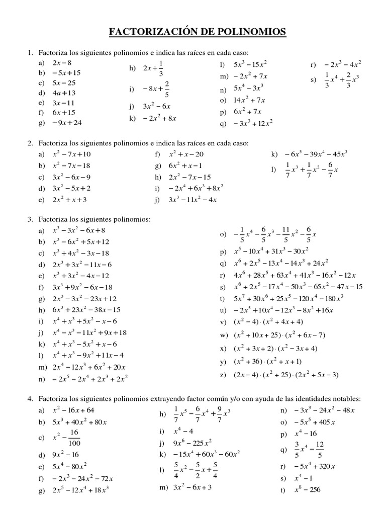 4 Factorizacion Polinomios1 | PDF | Métodos y materiales de enseñanza
