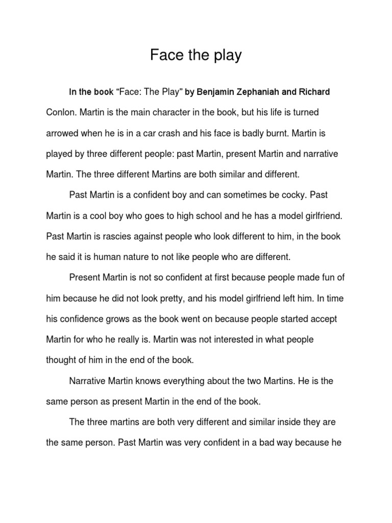 Martin's Journey in "Face" Play | PDF | Mystery, Thriller & Crime ...