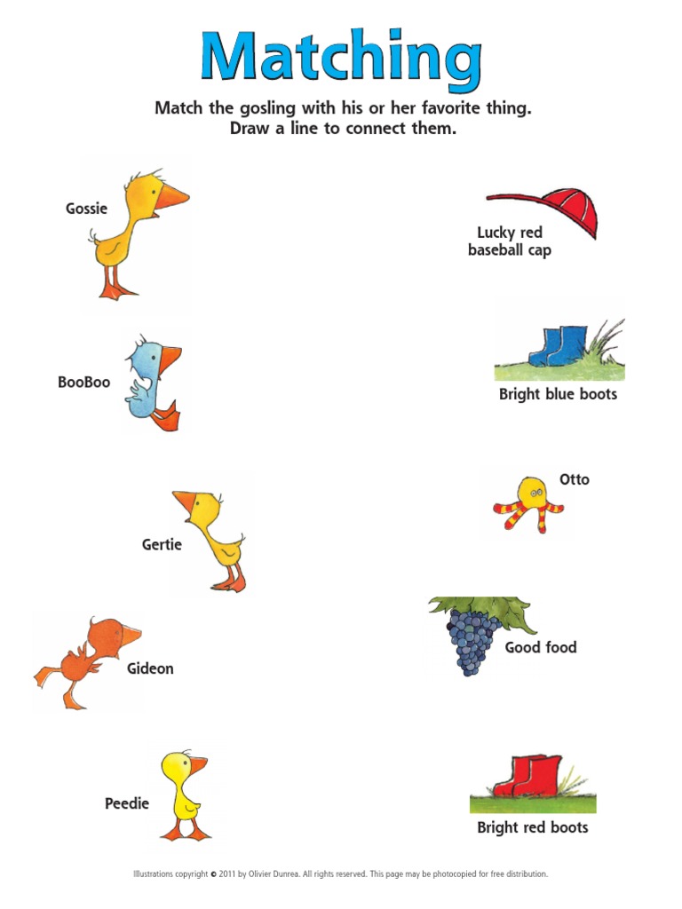 Gossie and Friends - Matching | PDF