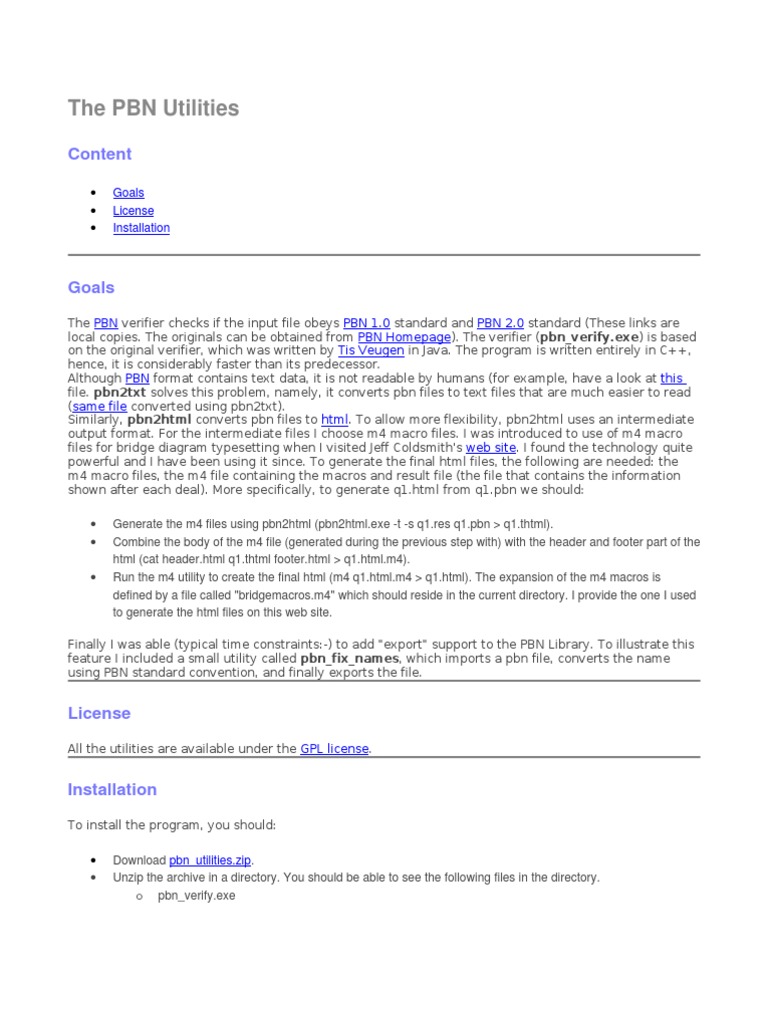 The PBN Utilities | PDF | Zip (File Format) | Command Line Interface