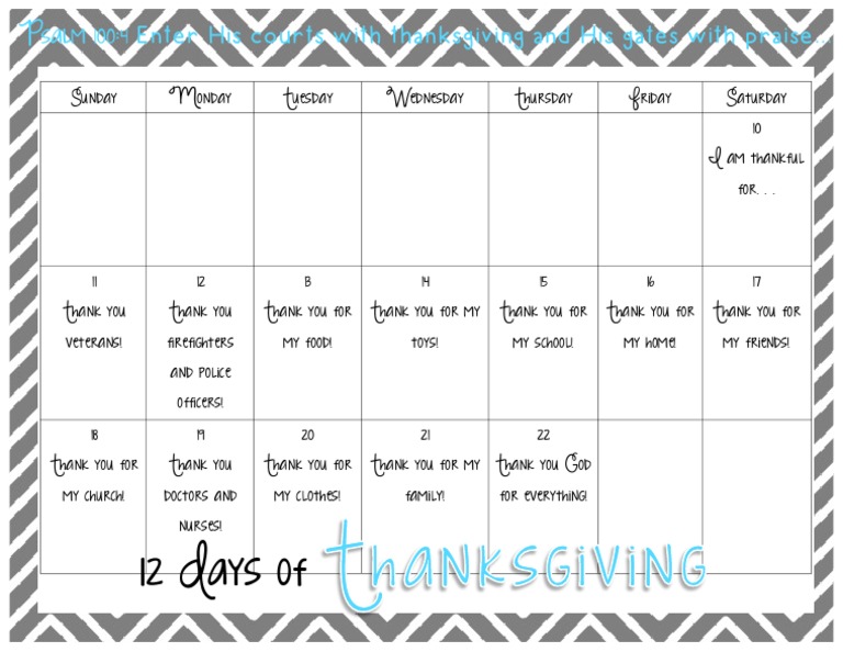 12 Days of Thanksgiving | PDF | Thanksgiving | Christian Worship And ...
