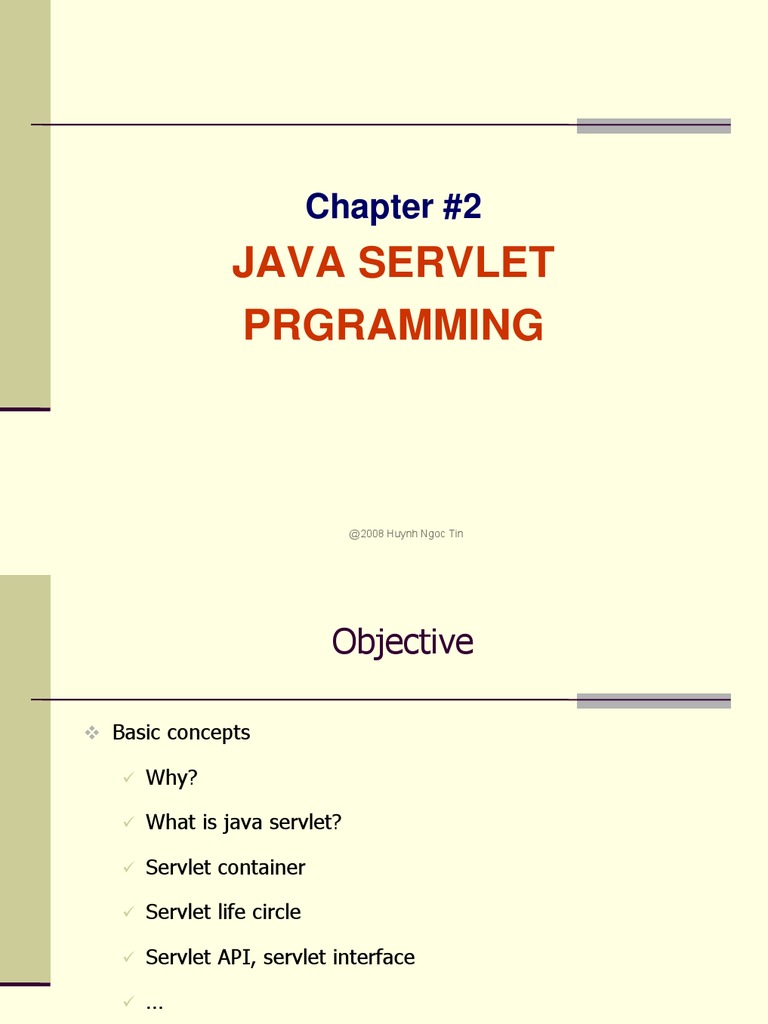 Java Servlet Prgramming: Chapter #2 | PDF | Java Servlet | Application Programming Interface