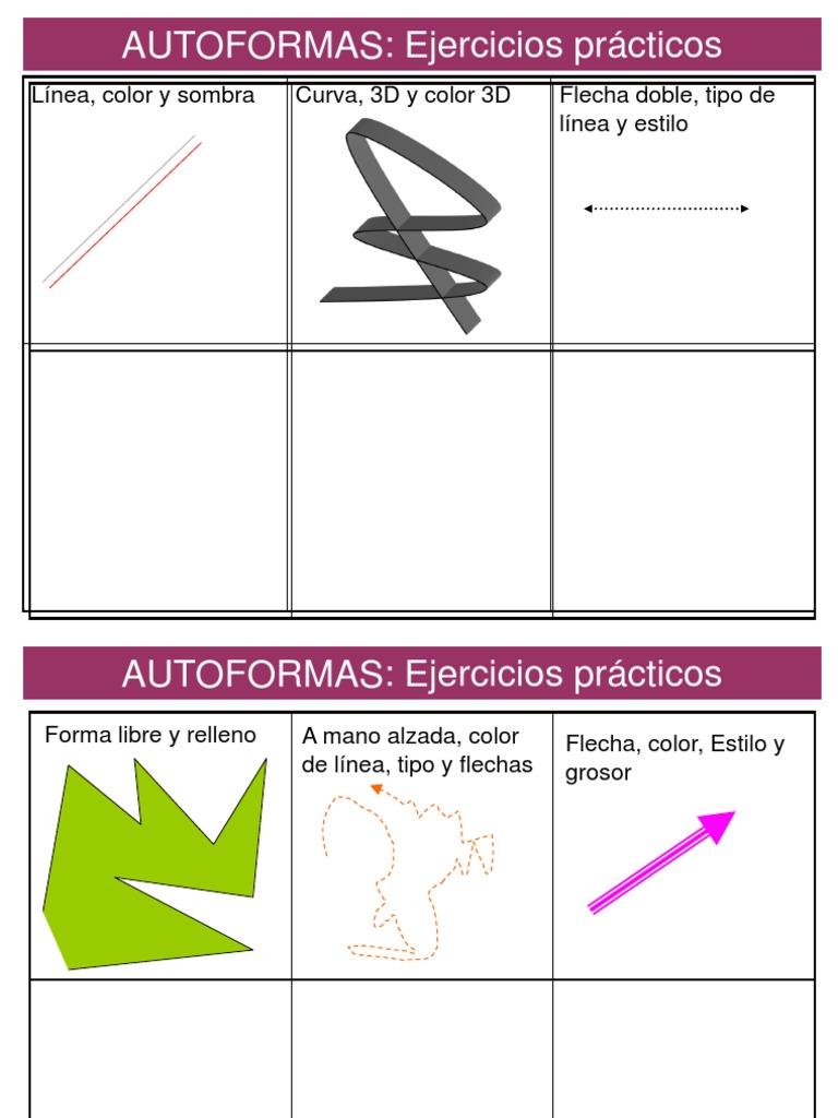 Ejercicios Prácticos de Autoformas | PDF