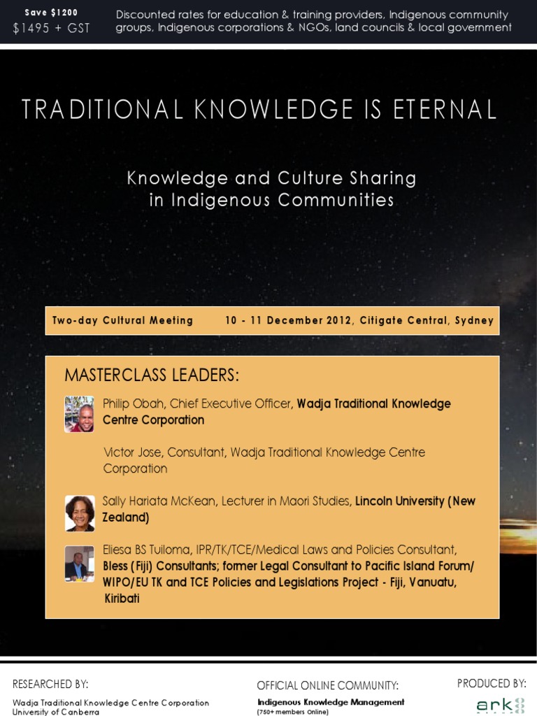 Knowledge and Culture Sharing in Indigenous Communities | PDF ...