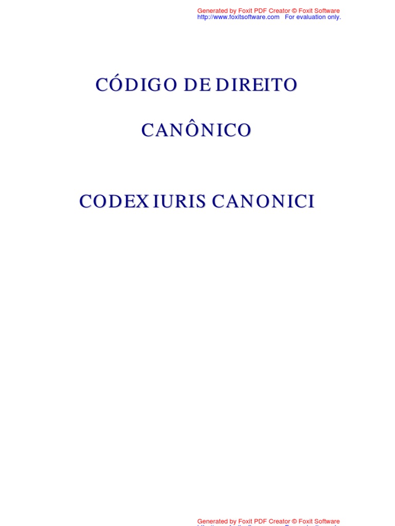 Código de Direito Canônico | PDF | Direito Canônico | Lei Estatutária