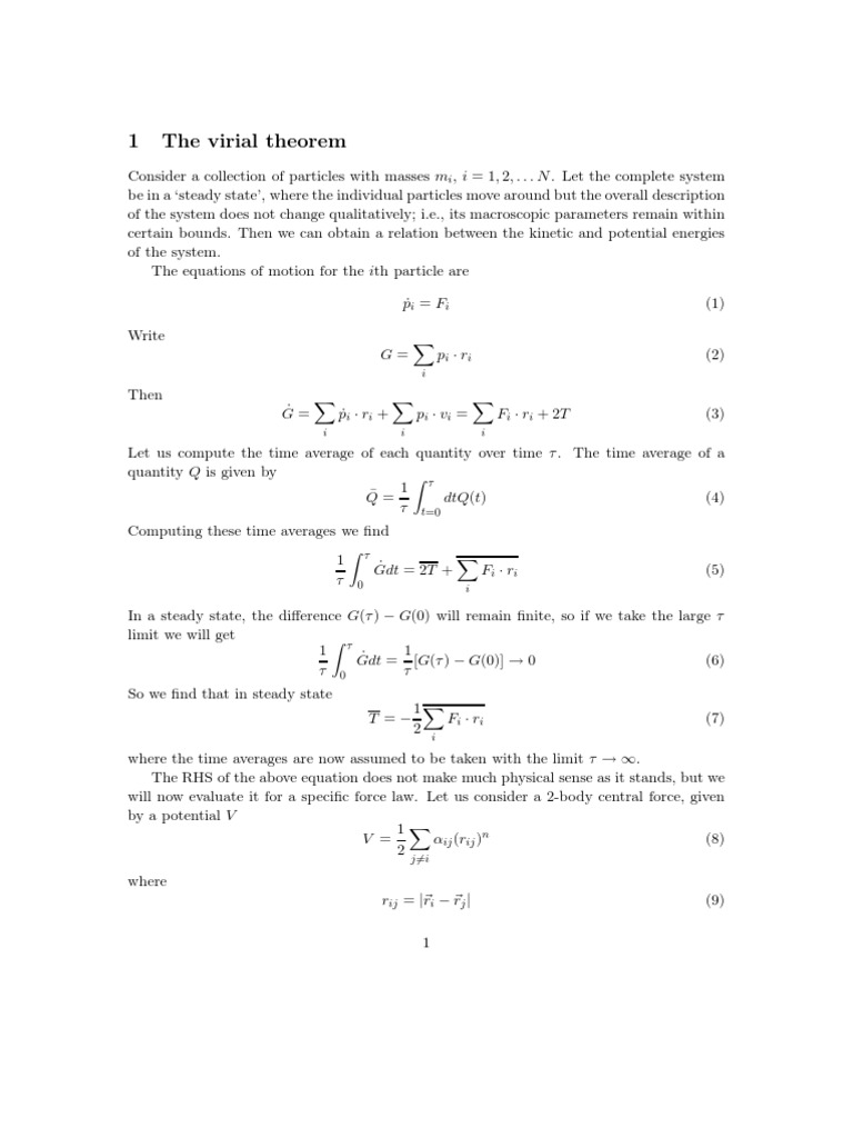 Virial Theorem Proof | Force | Classical Mechanics