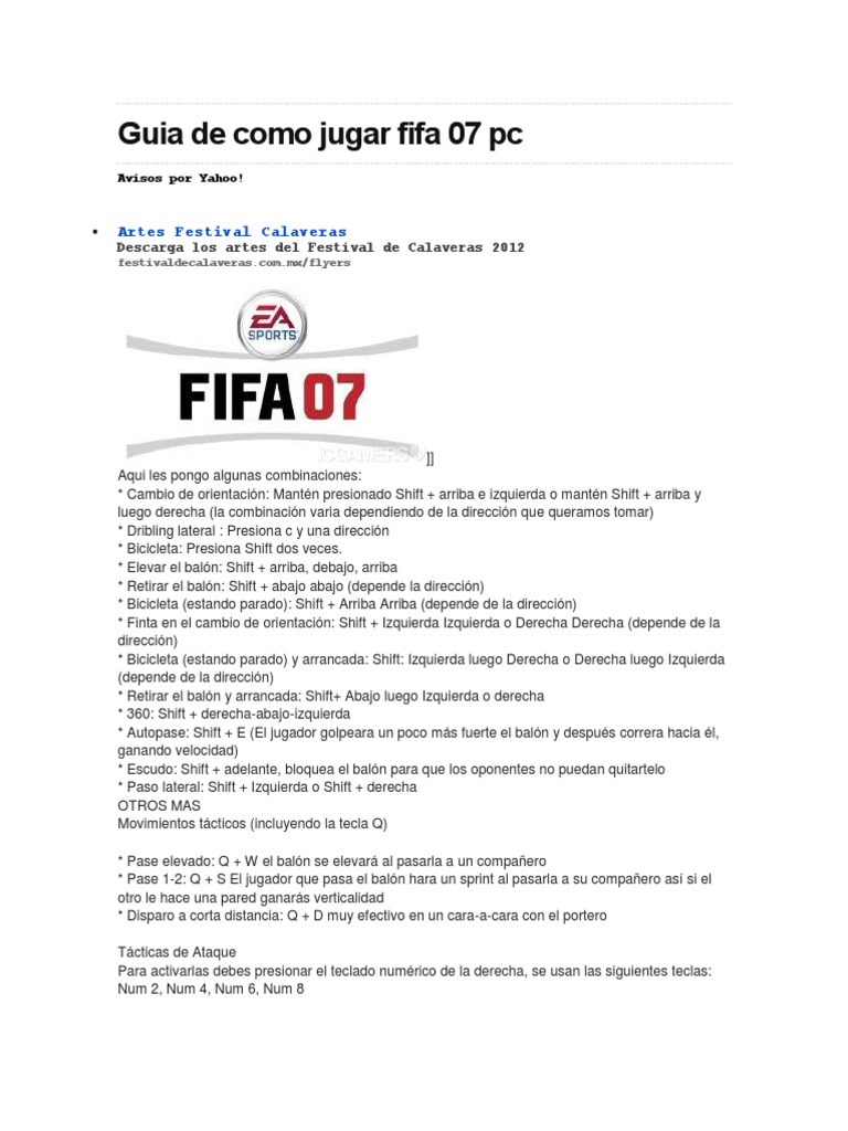 Guia de Como Jugar Fifa 07 PC | PDF | Microsoft Silverlight | Defensor ...