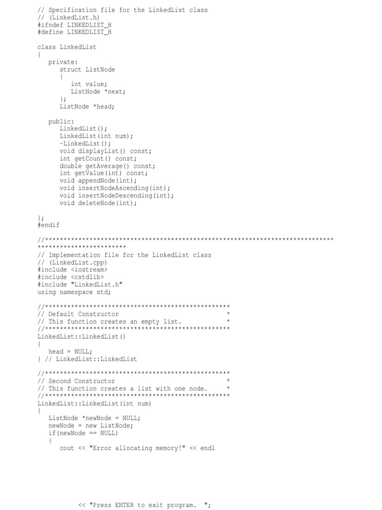 C++ Linked List | PDF | Constructor (Object Oriented Programming) | Programming