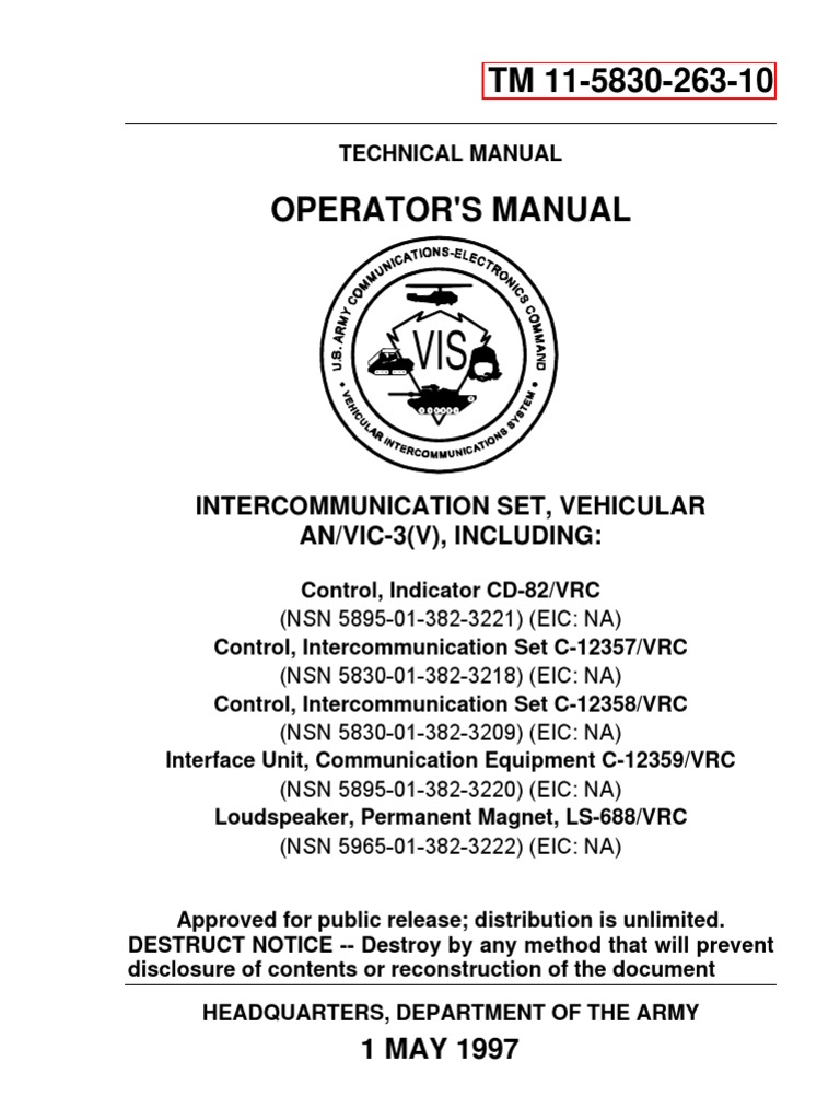 AN/VIC-3 Intercom System | PDF | Headphones | Radio