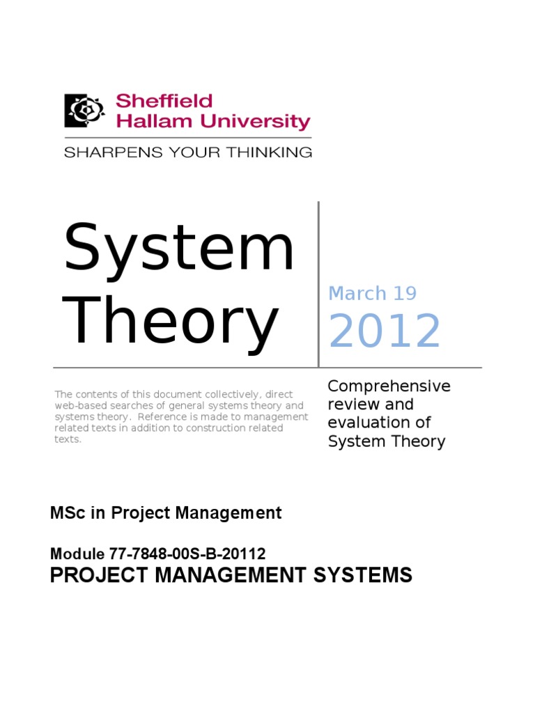 System Theory | PDF | System | Systems Theory