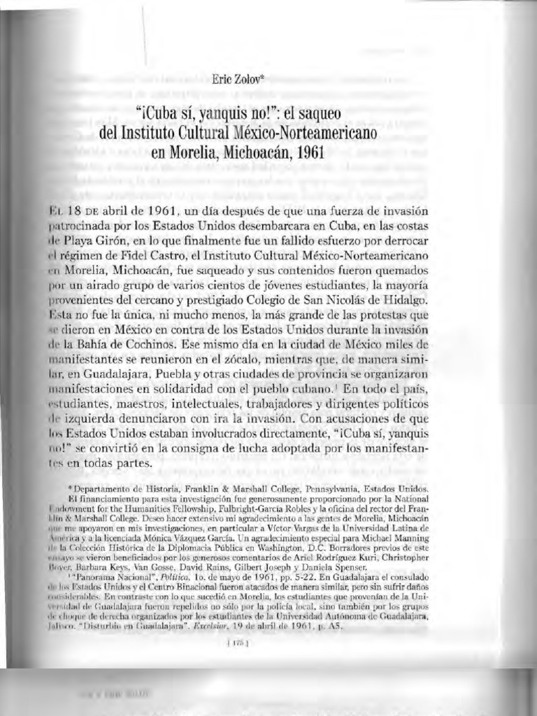 Eric Zolov - Cuba Si YanquisNo | Descargar gratis PDF | Cuba | Fidel Castro