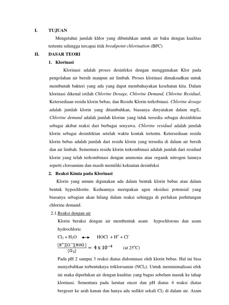 Laporan Klorinasi | PDF