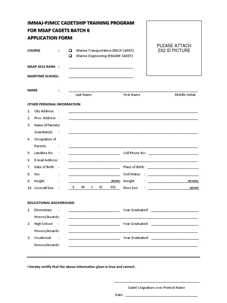Msap Passer Application Form | PDF