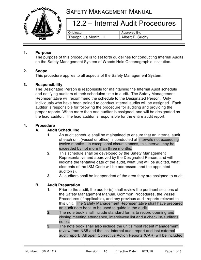 12.2 ISM Internal Auditing | PDF | Internal Audit | Auditor's Report