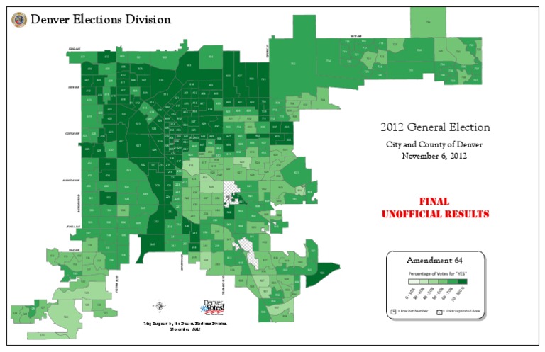 Amendment 64 Denver Map Final Unofficial Results | PDF