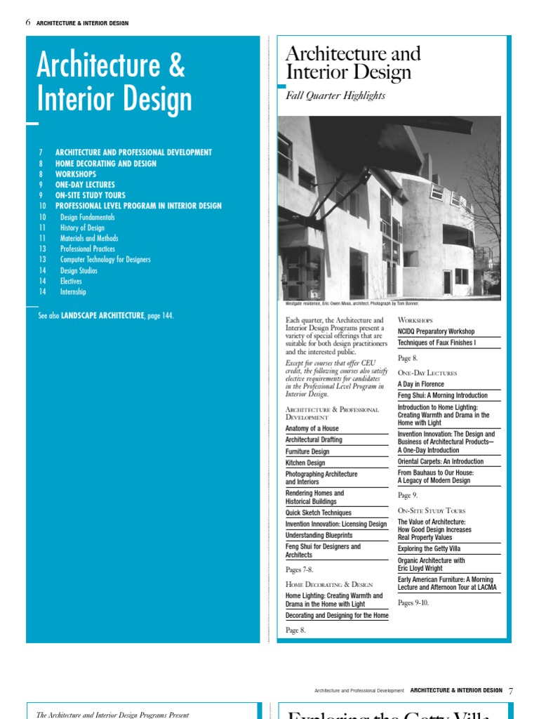 Architecture and Interior Design - UCLA | PDF | Interior Design ...