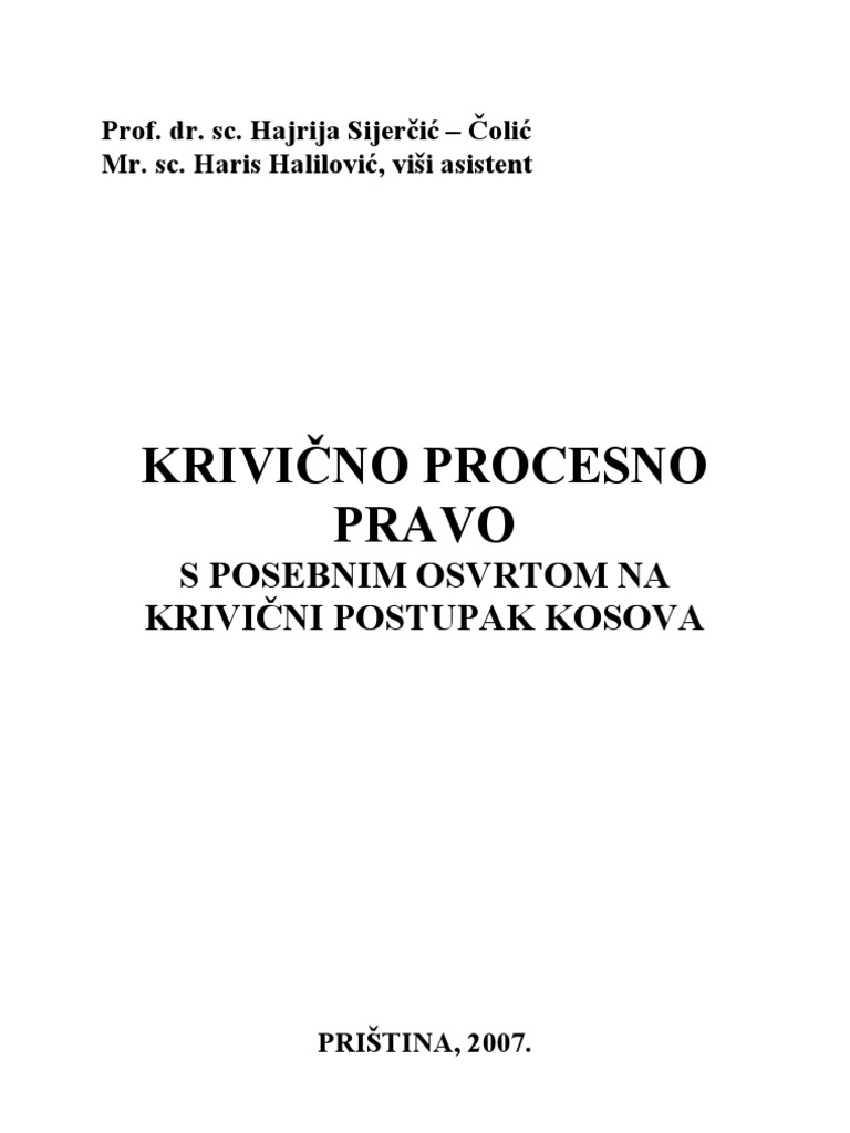 Krivicno Procesno Pravo | PDF