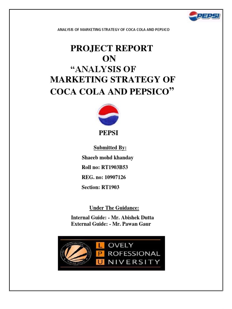 Analysis of Marketing Strategy of Coca Cola and Pepsico | PDF ...