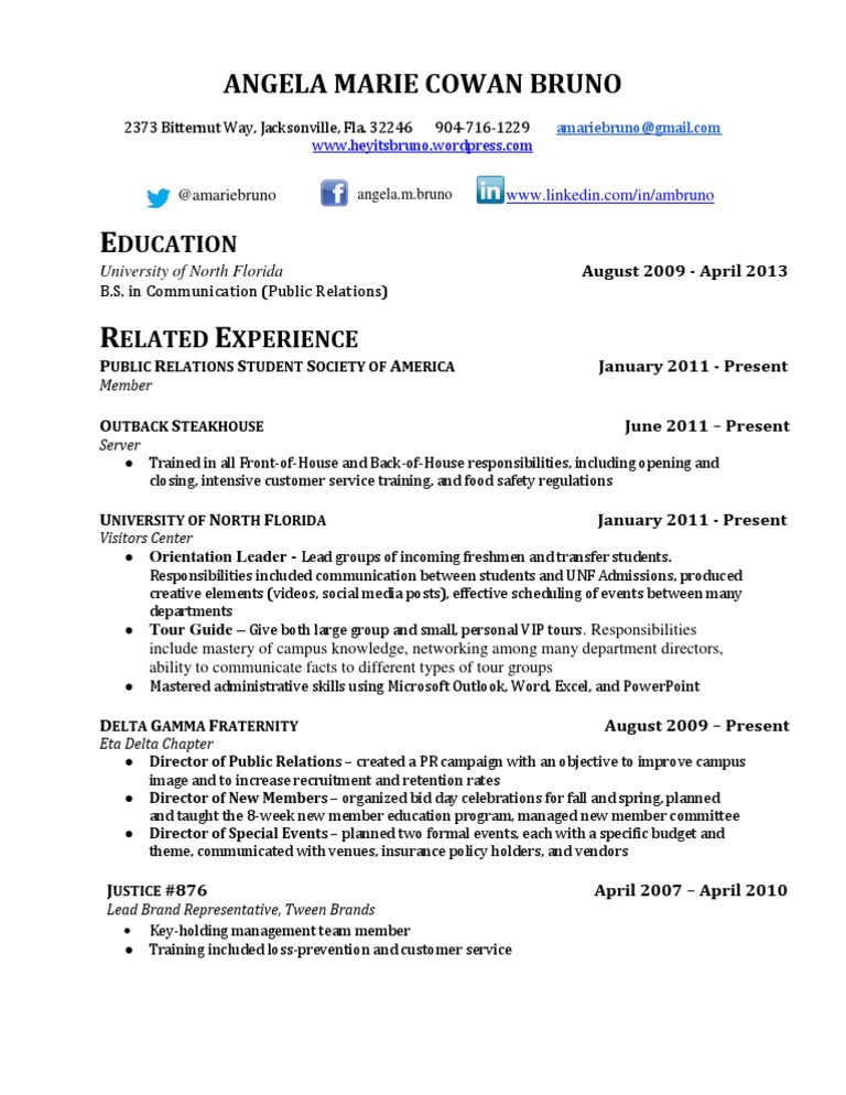Angela Bruno: PR & Leadership Profile | PDF | Social Science
