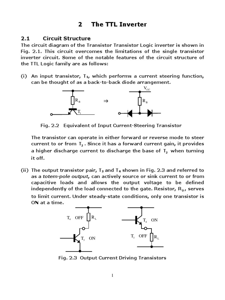 2 The TTL Inverter Full | PDF | Transistor | Power Inverter