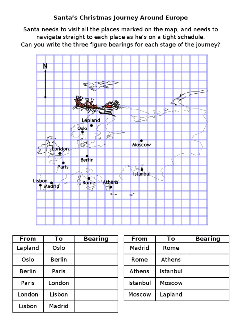 Santas Christmas Journey Around Europe | PDF | Navigation | Physical ...