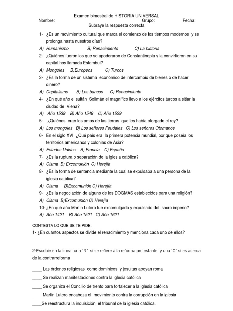 Subraye La Respuesta Correcta | PDF Subraye La Respuesta Correcta | PDF