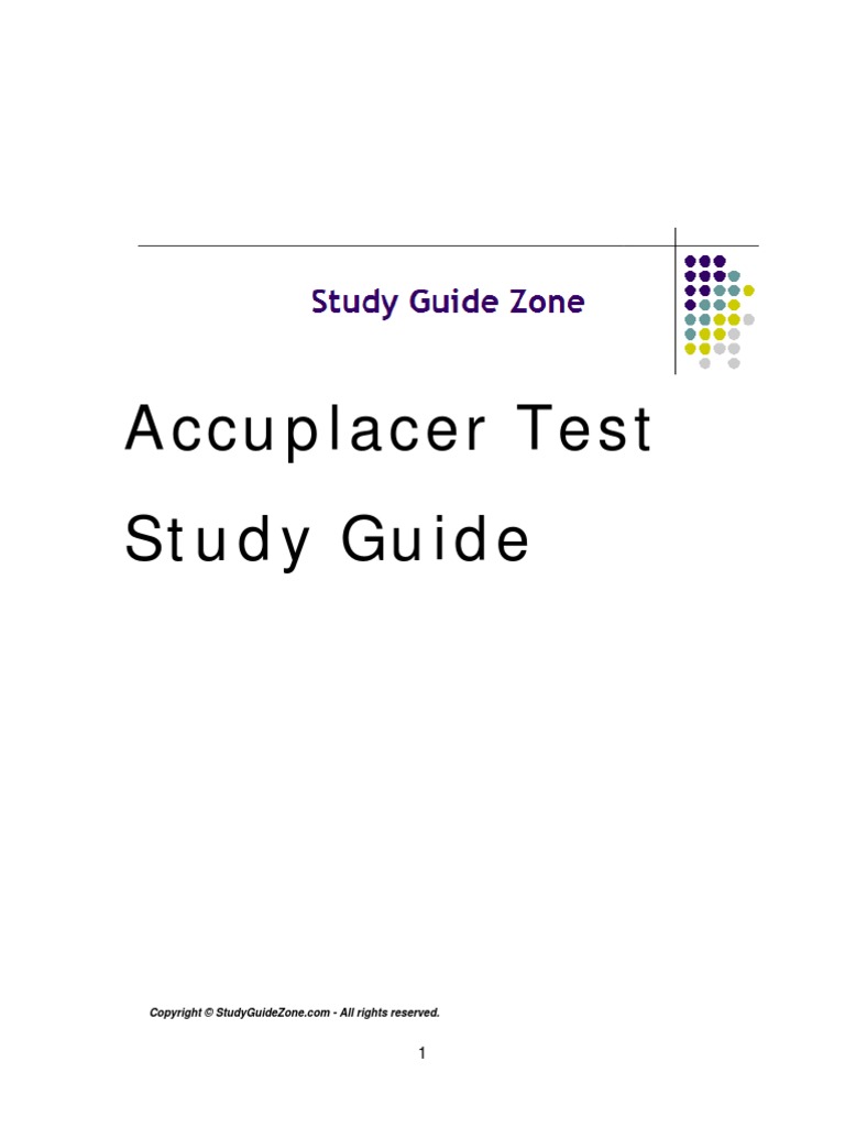 Free Accuplacer Test Study Guide | PDF | Average | Comma