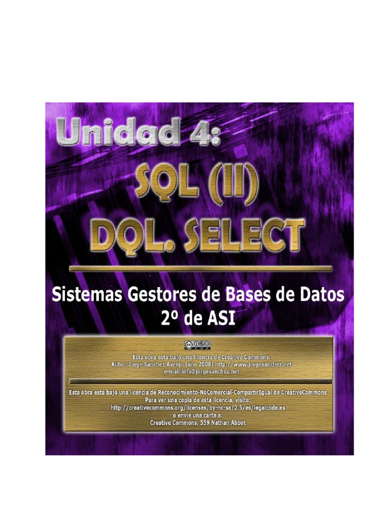 SQL (DQL) | PDF | SQL | Tabla (base de datos)