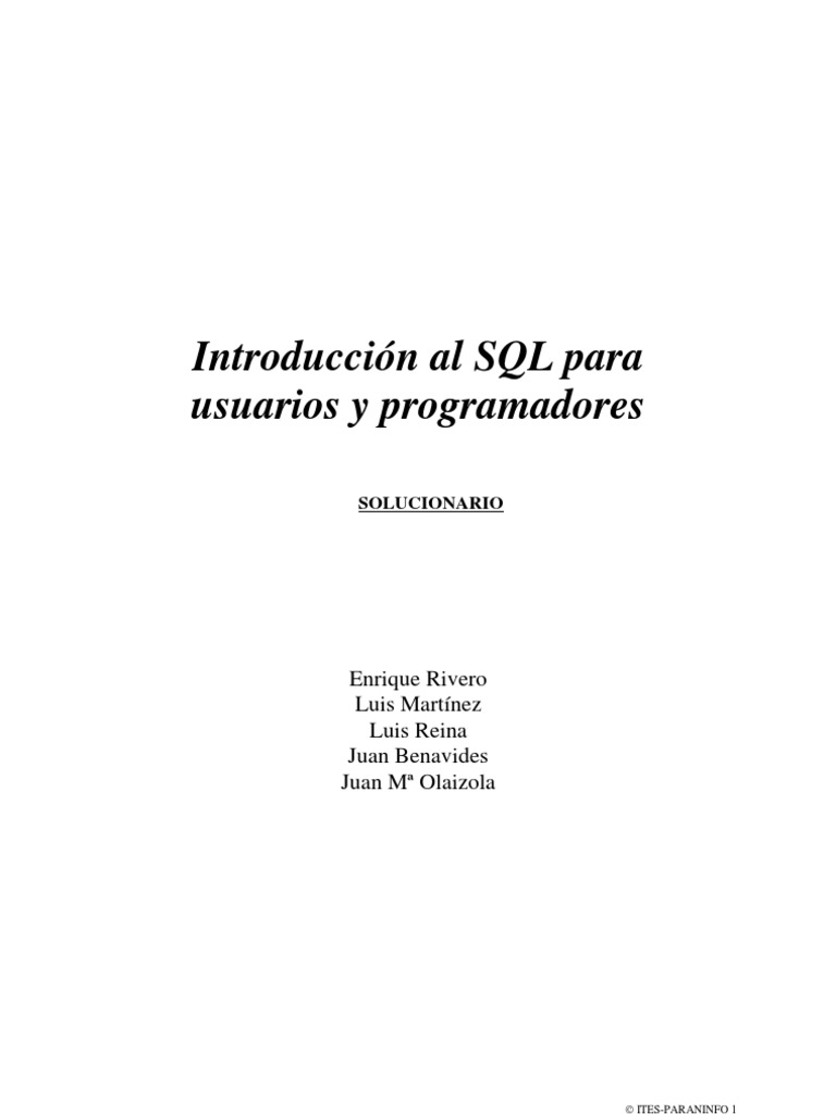 Ejercicios de SQL Resueltos Rivero Et Al SQL para Usuarios y Programadores | PDF | SQL | Salario
