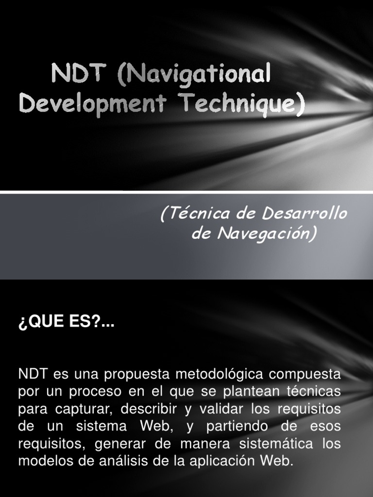 NDT (Navigational Development Technique) Exposicion | PDF | Proceso de desarrollo de software ...