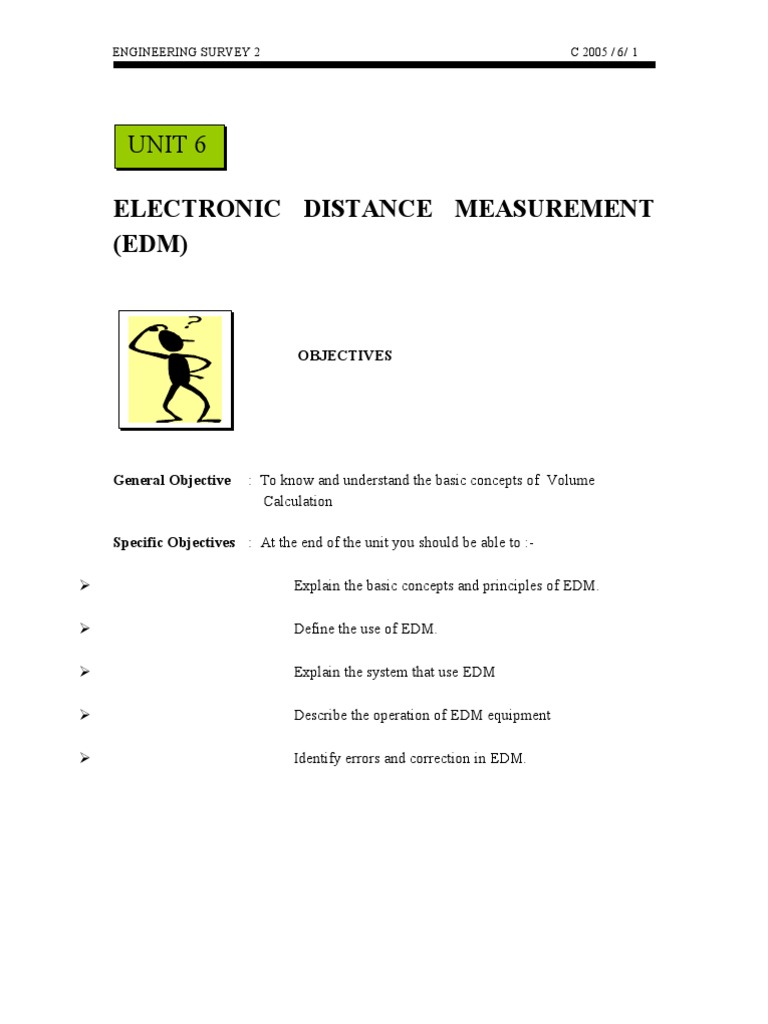 Unit 6: Electronic Distance Measurement (EDM) | PDF | Surveying ...