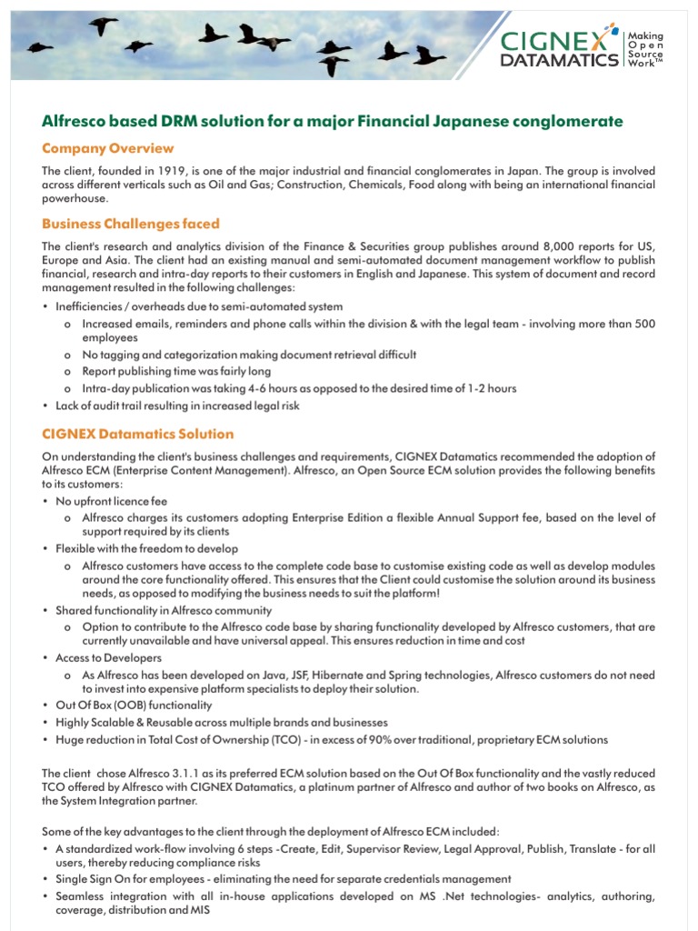 Alfresco Based DRM Solution Case Study | PDF | Information Technology ...