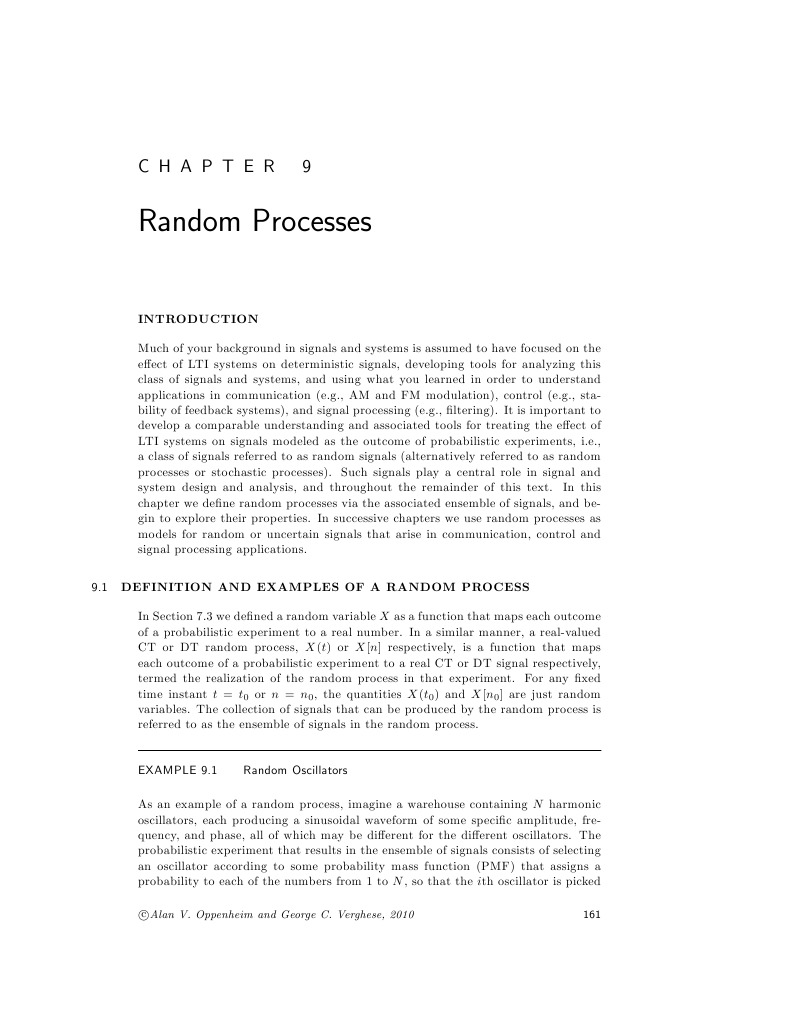 Random Processes: C 161 °alan V. Oppenheim and George C. Verghese, 2010 ...