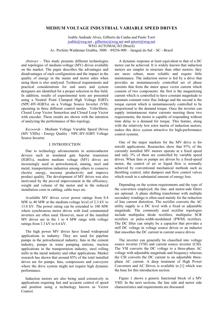 MV Industrial VSD | PDF