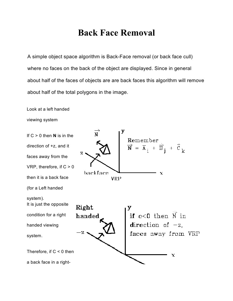 Back Face Removal | PDF | Polygon | Plane (Geometry)