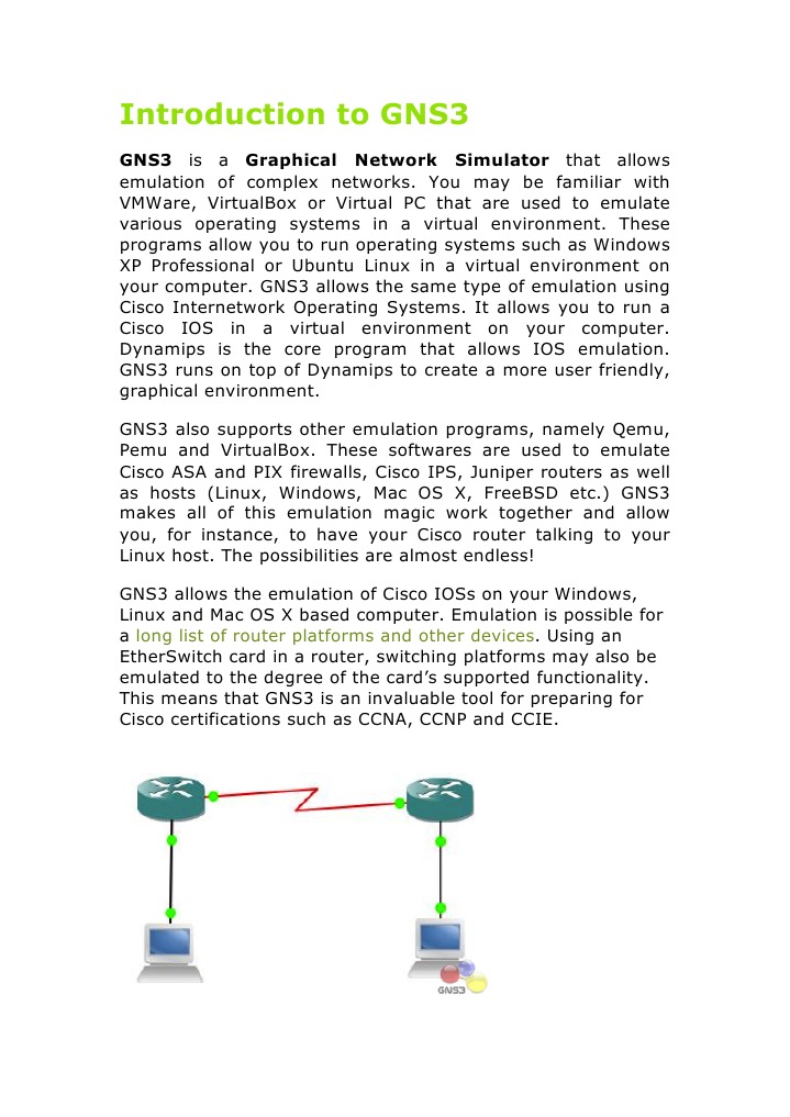 Introduction To GNS3 | Download Free PDF | Router (Computing) | Emulator