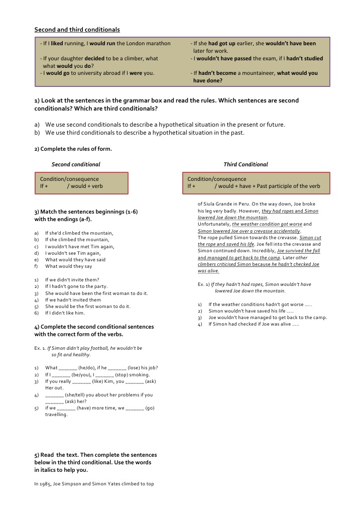 Second and Third Conditionals | PDF | Onomastics | Linguistic Typology