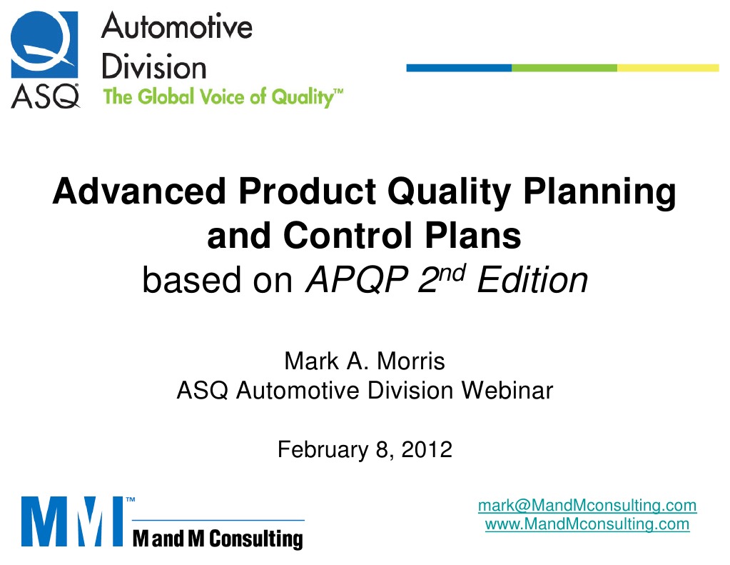 APQP | Quality Management System | Reliability Engineering