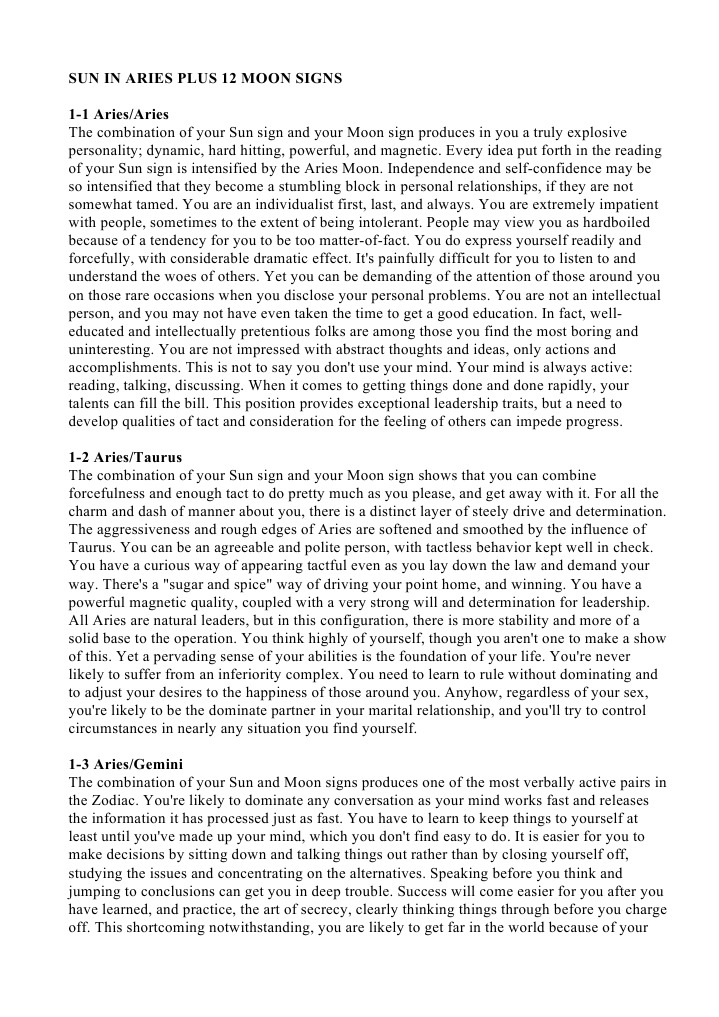 Sun-Moon Combination | PDF | Planets In Astrology | Thought